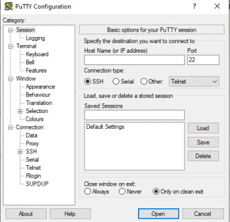 Conectarse a una interfaz serial por medio de Putty – Webirix